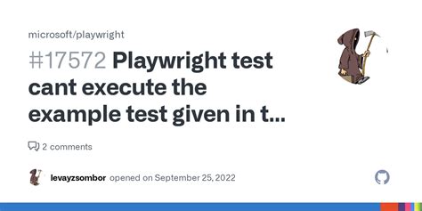playwright test cant execute the example test given in the install