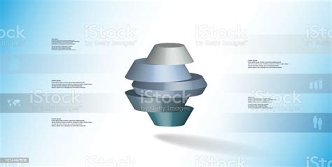 3d 그림 Infographic 템플릿입니다 라운드 팔각형 5 색상 부분에 나뉘어져 있습니다 개체는 파란색 흰색 배경에 정렬 됩니다 간단한 표지판 색상 막대는 측면에