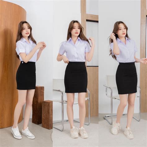 กระโปรงนักศึกษา กระโปรงทรงเอ ผ่าหลัง ความยาว 16 18 20 นิ้ว ผ้าฮานาโกะ สีดำ U Nisit ชุดนิสิต