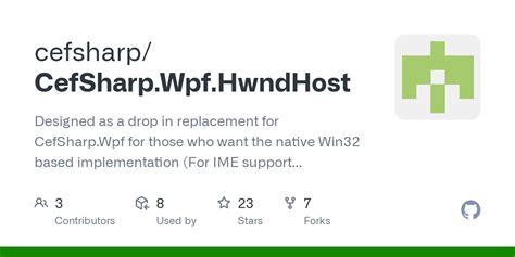 Github Cefsharpcefsharpwpfhwndhost