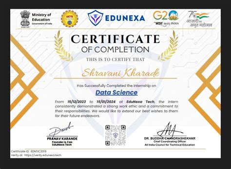 Shravani Kharade On Linkedin Edunexatech Edunexa Internship Internship2024