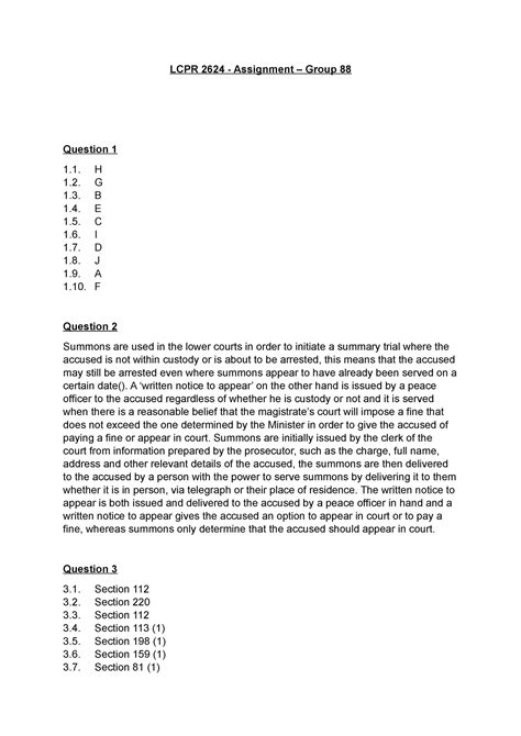 LCPR Assignment Group LCPR Assignment Group Question H G B E C I D J