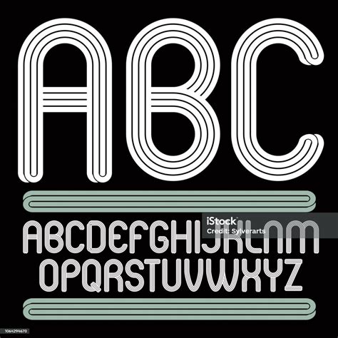 펑키 대문자 영어 알파벳 편지 컬렉션 벡터 70 년대와 80 년대의 디스코 텍에 대 한 포스터 예술 창조에 사용할 수 있습니다 0명에 대한 스톡 벡터 아트 및 기타 이미지