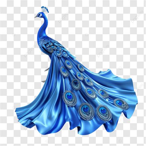 푸른 공작새는 생기 넘치는 깃털과 당당한 자세를 보여주는 깨끗하고 투명한 배경에 우아하게 서 있습니다 푸른 공작 생기 넘치는 깃털 당당한 자세 Png 일러스트 및