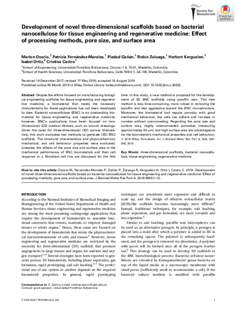 Pdf Development Of Novel Three Dimensional Scaffolds Based On