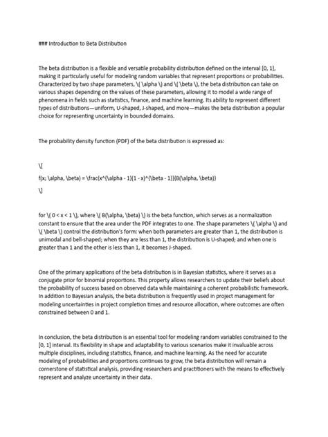 Introduction To Beta Distribution Pdf