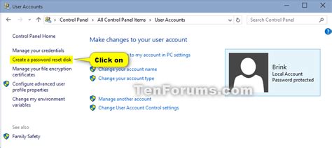 Create Password Reset Disk On USB Flash Drive In Windows Tutorials