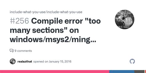 Compile Error Too Many Sections On Windows Msys2 Mingw W64 Gcc