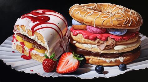 Premium Ai Image Hyper Realistic Food Paintings