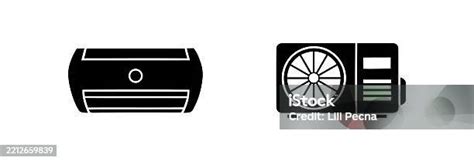 에어컨 장치와 실외 콘덴서가 분리되어 투명한 배경에 냉각 시스템과 가정용 실내 온도 조절 기술을 보여줍니다 가정 생활에 대한 스톡 벡터 아트 및 기타 이미지 Istock