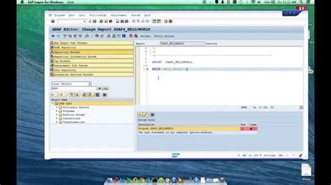 Abap Beginners Guide Part 1 Hello World Youtube