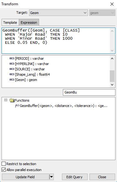 example use a transform dialog expression to create buffers in a drawing