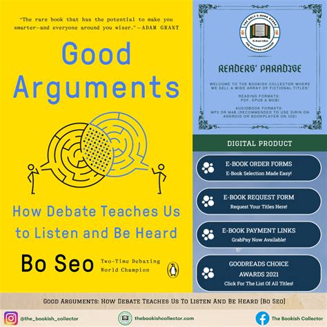 Good Arguments How Debate Teaches Us To Listen And Be Heard [bo Seo] Shopee Malaysia