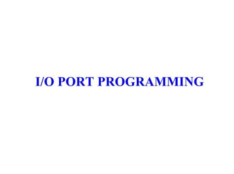4 Io Port Programming Pdf