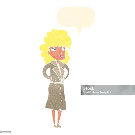 말풍선이 있는 여자 참호 코트 말풍선을 그리기에 대한 스톡 벡터 아트 및 기타 이미지 그리기 낙서 드로잉 대화 풍선 문자
