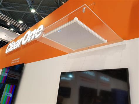 Jim Mergens On Linkedin Clearone Patented Ceiling Tile Beamforming Mic Array In Action At Ise
