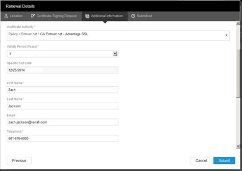 Entrust Certificate Services—certificate Settings