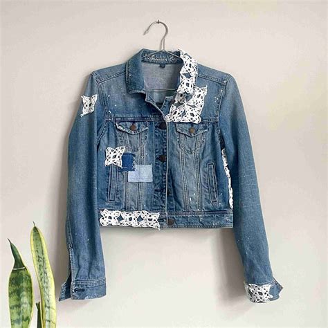 Crochet Patchwork Denim Jacket Re Statement The Upcycled Fashion