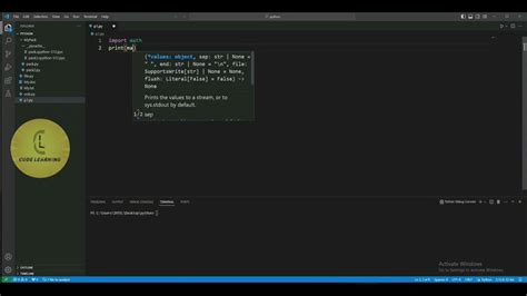 python importing math package atan2 codelearning youtube