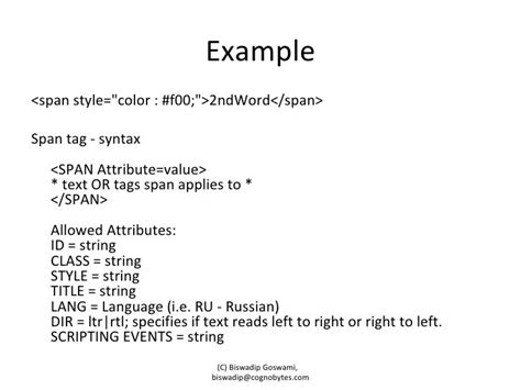 Span And Div Tags In Html