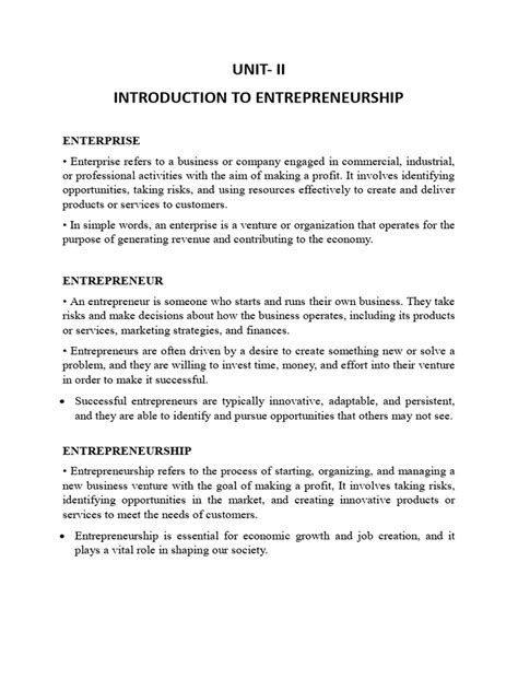 Unit Ii Notes Pdf Entrepreneurship Economies