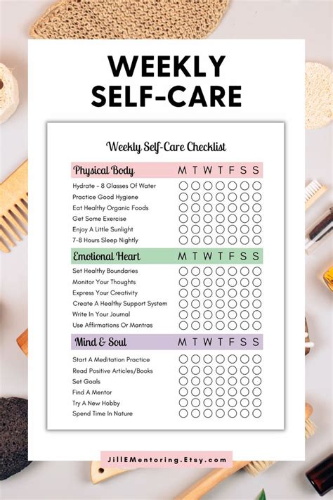 Self Care Checklist Printable Pdf