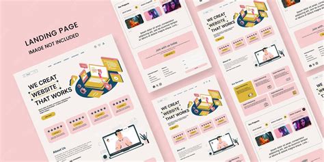 비즈니스 대행사 웹 사이트 방문 페이지 프리미엄 Psd 파일