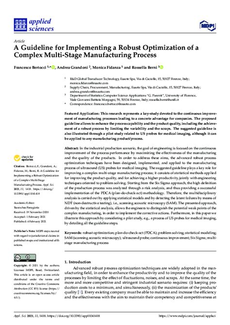 Pdf A Guideline For Implementing A Robust Optimization Of A Complex