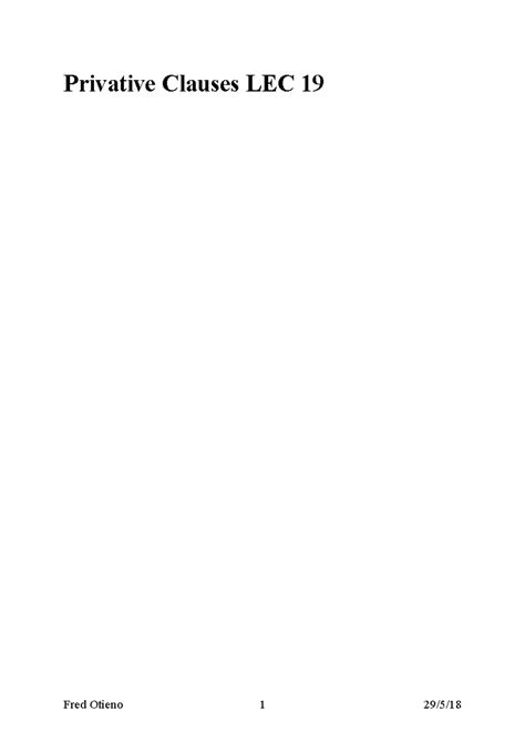 Lecture 19 Privative Clauses Privative Clauses Lec Privative Clauses A Privative Clause Is A