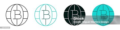 비트 코인 지구본 아이콘 세트 전 세계적으로 암호 화폐 기술 금융 또는 디지털 화폐 개념 암호 화폐 지구 지구 기호입니다 웹