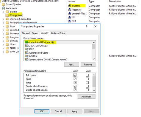 Permissions Error In Cluster Microsoft Qanda