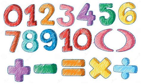 Basic Maths Symbols And Numbers Stock Vector Illustration Of Objects