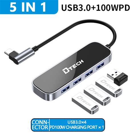DTECH USB HUB Docking Station USB C To HDMI USB Splitter Converter Laptop Interface Extension