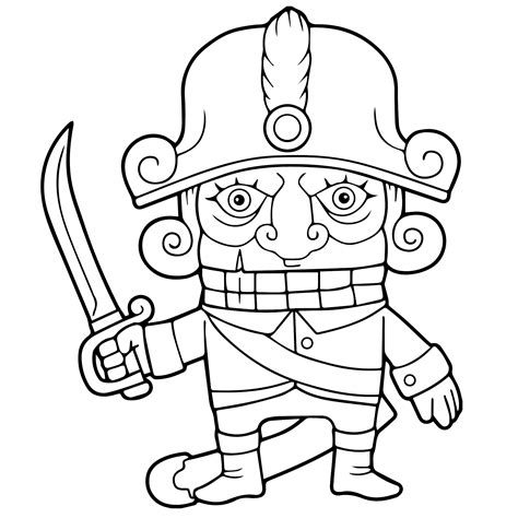 Щелкунчик с мечом — раскраска для детей Распечатать бесплатно