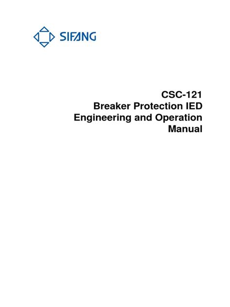 Csc 121 Breaker Protection Ied Engineering And Operation Manual V100