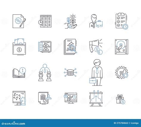 Forward And Backward Line Icons Collection Progress Regression