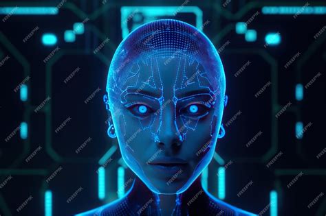 데이터로 작업하는 여성의 이미지로 표현된 인공 지능미래적이고 현대적인 일러스트레이션 혁신적인 기술 generative ai