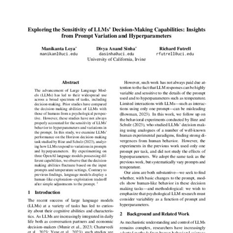 Exploring The Sensitivity Of Llms Decision Making Capabilities Insights From Prompt Variations