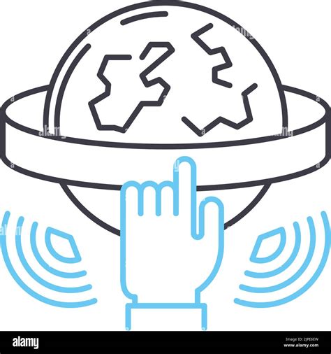 Global Internet Company Line Icon Outline Symbol Vector Illustration Concept Sign Stock