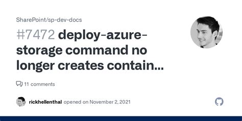 Deploy Azure Storage Command No Longer Creates Container That Does Not