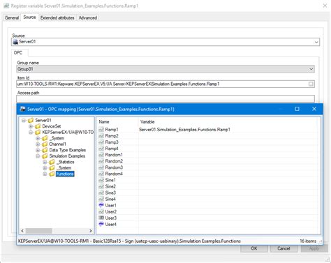 Mapping Variables To The Ua Gateway