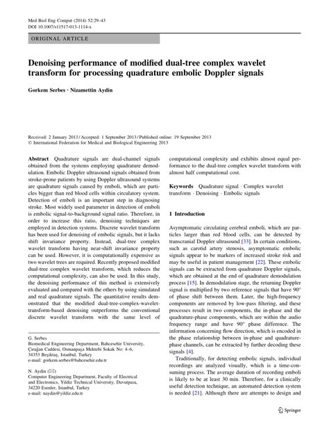 pdf denoising performance of modified dual tree complex wavelet