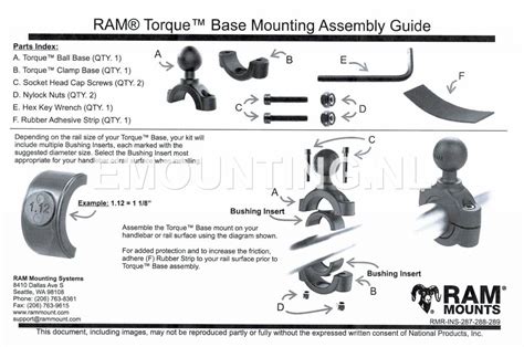 Torque™ 1 18 1 12 Diameter Handlebarrail Base With 15 Ball