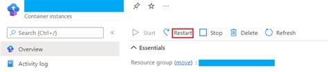Docker Restart Azure Container Instance Stack Overflow