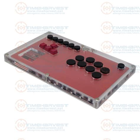 All Buttons Hitbox Style Arcade Game Console Joystick Transparent Fight Stick Mechanical Shaft