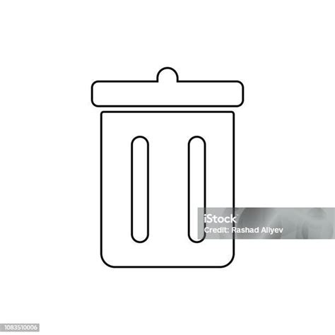 쓰레기 상자 아이콘입니다 모바일 개념 및 웹 애플 리 케이 션 아이콘에 대 한 웹의 요소입니다 웹사이트 디자인 및 개발 응용 프로그램 개발에 대 한 얇은 라인 아이콘 0명에