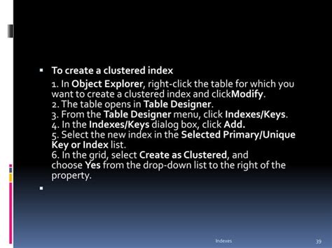 Sql Server Session17indexes Ppt