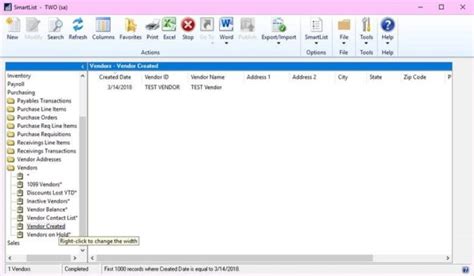 Using Smartlists To Show When Vendors Were Added To Microsoft Dynamics Gp