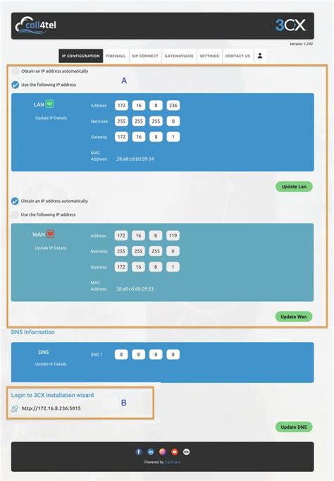 3CX Appliance Configuration SBC Gateway
