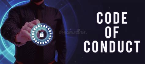 Sign Displaying Code Of Conduct Internet Concept Ethics Rules Moral Codes Ethical Principles